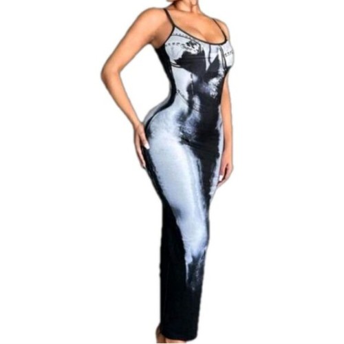 Ladies Body print bodycon dress sz Medium | eBay