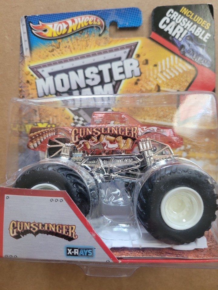 Hot Wheels Monster Jam 2012 Gunslinger X-Rays Red Toy Truck & Crushable ...