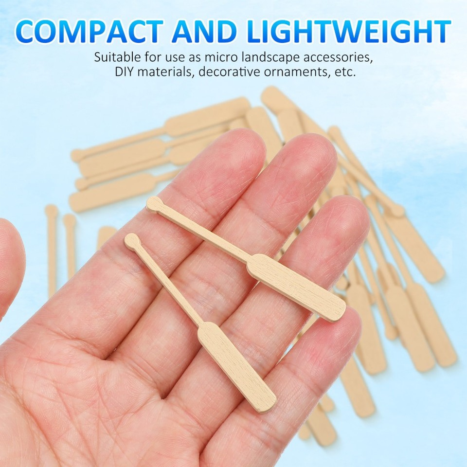 24 Pairs Micro Mini Beach Dollhouse Boat Paddles Miniature Figurines ...