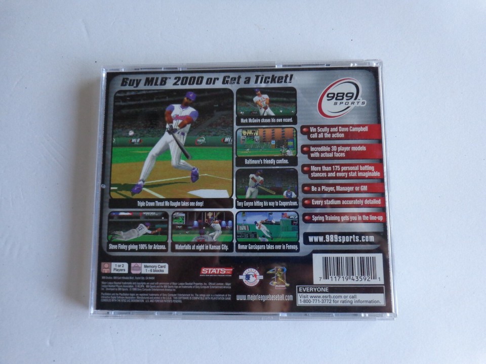 MLB 2000 (Sony PlayStation 1, 1999) 711719435921| eBay