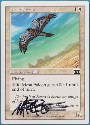 Mesa Falcon 6th Edition NM White Common SIGNED MAGIC CARD (ID# 418974 ...