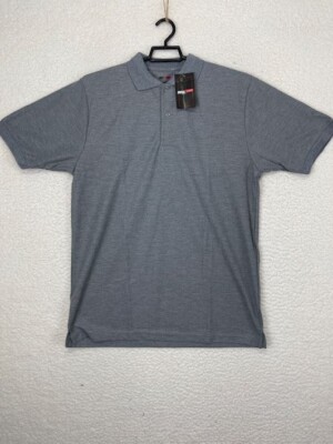 Jump Start Shirt Men's Collared Short Sleeve Heather Gray Polo Size ...