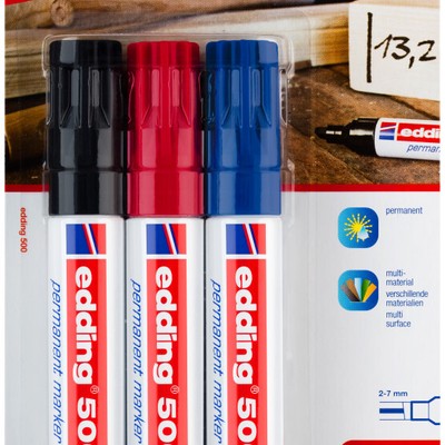 EDDING 500 Permanent Markers - Assorted Colours (Pack of 3) - NEW | eBay