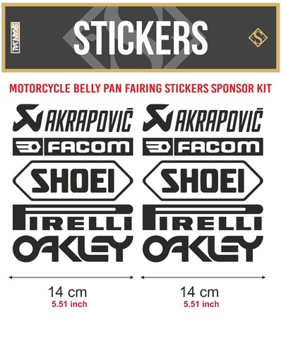 Sponsor Kit Motorcycle Belly Pan Fairing Helmet Stickers Decals Rally ...