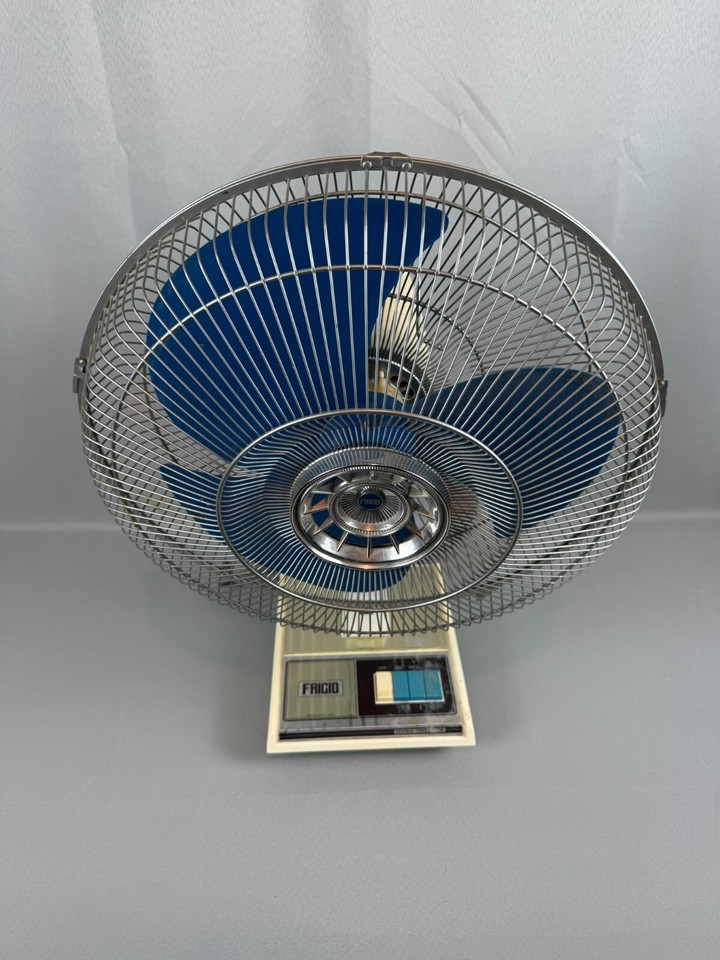 Vintage Frigid Fan FPO-16 Blue Double Oscillation 3-Speed 18" Fan Works ...