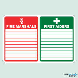 Fire Marshals / First Aiders Signs | eBay