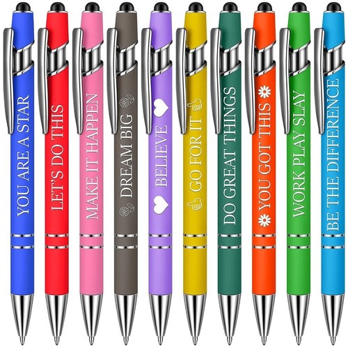 10pcs Stylus Tip Condenser Pen Set Metal Press Ballpoint Pen Office ...