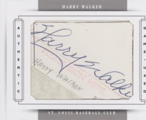 2014 Panini National Treasures - Legends Cuts Harry Walker #77 Jumbo ...