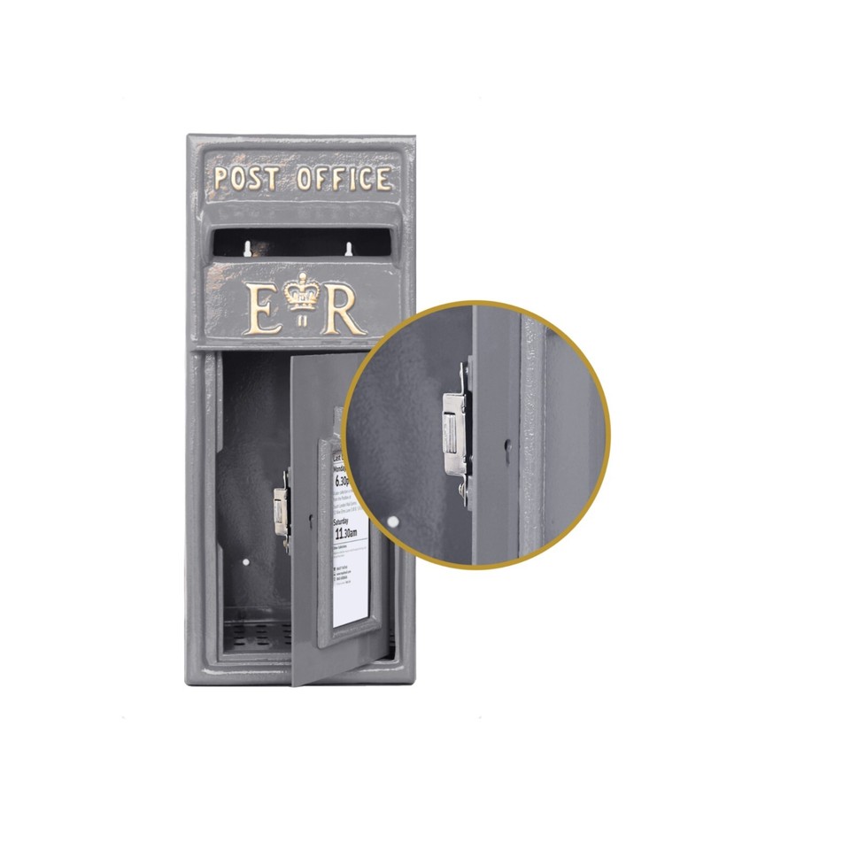 Post Box ER Royal Mail Design Mailbox with Lock Wall Mounted Letterbox ...