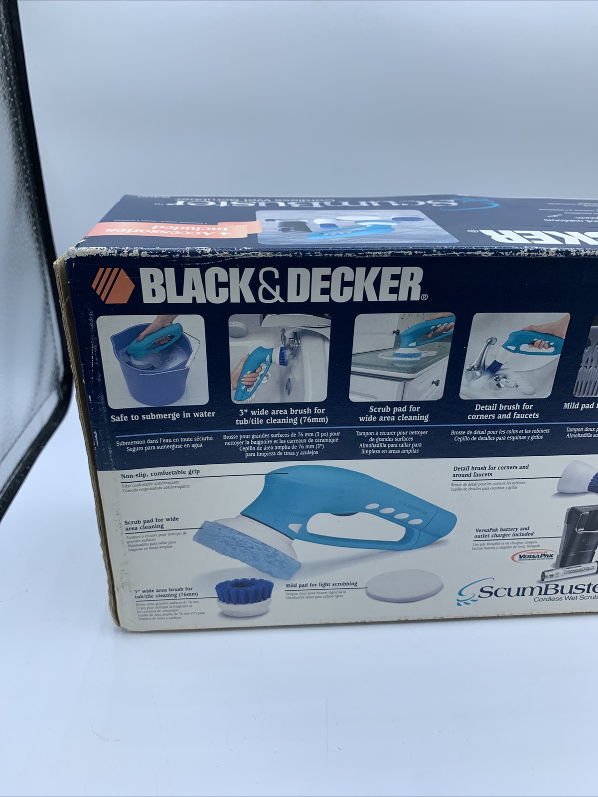 Vtg Black & Decker ScumBuster Cordless Wet Scrubber w/4 Accy New Sealed ...