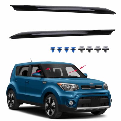 Pair For 2014-2019 Kia Soul Windshield A Pillar Molding Garnish Trim ...
