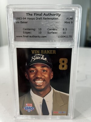 Basketball NBA Hoops 1994 Vin Baker Card Graded 9 LP8 Redemption | eBay