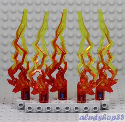 LEGO - Flame Fire Torch Plume Lightning Bolt Rounded Wave Dragon Wing ...