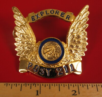 VINTAGE SHERIFFS DEPT POLICE YOUTH EXPLORER HAT BADGE PIN INSIGNIA POST ...