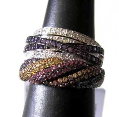 ESTATE Rings Tagged Bella Luce STERLING SILVER Multi-Color Gemstone SEE ...