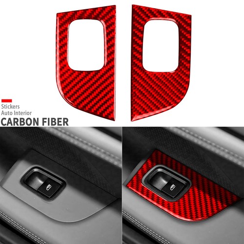 Red Carbon Fiber Rear Window Lift Switch Panel Cover For Porsche Taycan ...