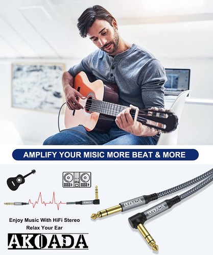 AkoaDa 1/4 inch TRS Audio Cable (2Pack 15FT) 6.35mm Male Jack Balanced ...