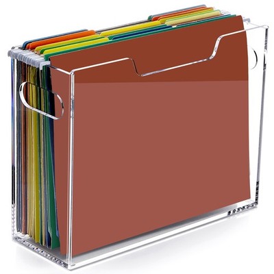 Clear File Box Hanging File Folder Organizer, Letter Size Portable ...