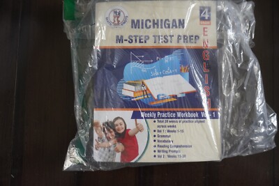 Michigan State 4th Grade ELA Test Prep Weekly Practice Work Book Volume ...
