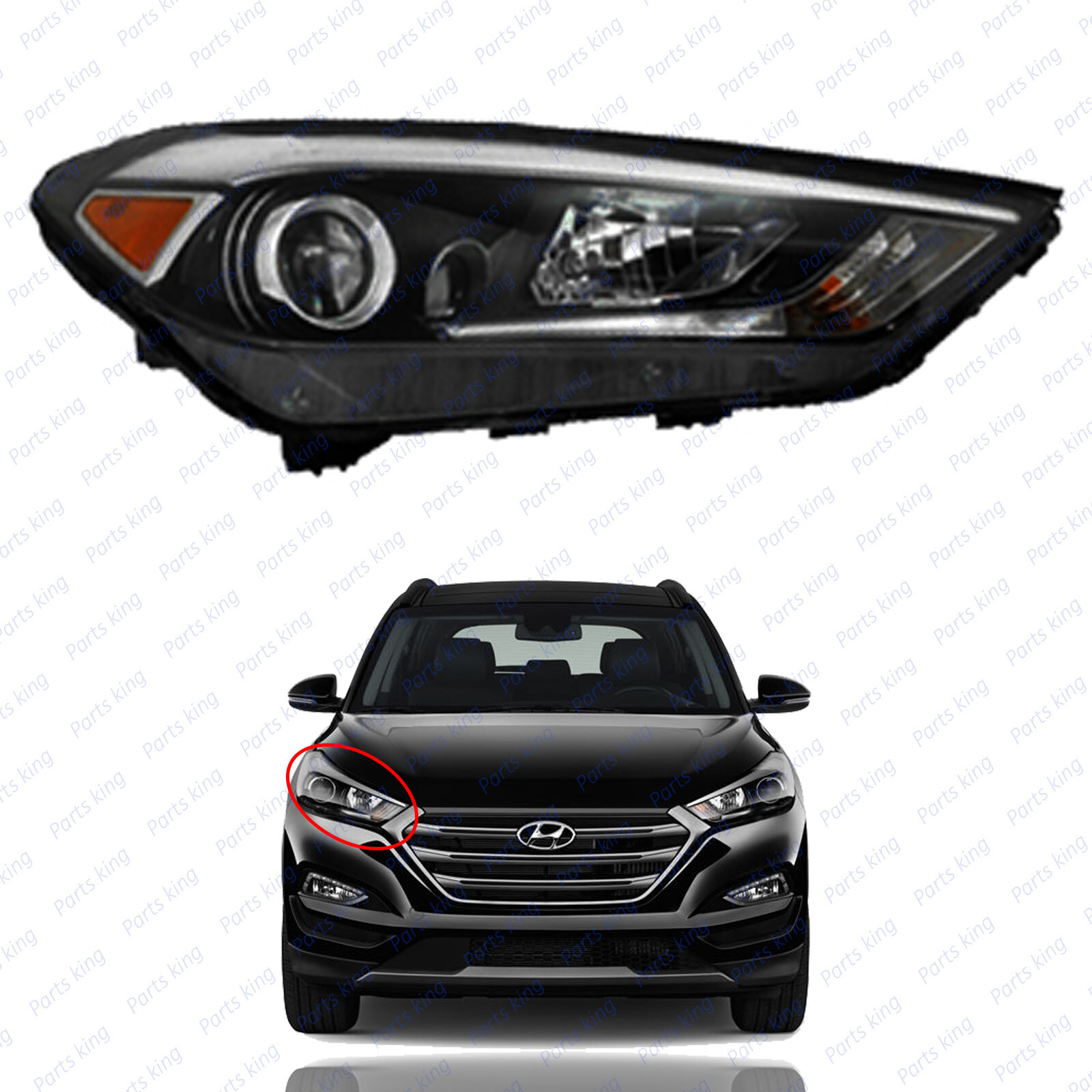 For 2016 2017 2018 Hyundai Tucson Front Right Passenger Headlight LED ...