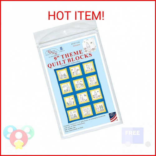 Jack Dempsey Quilt Blocks 9X9 WH Gnomes, White | eBay