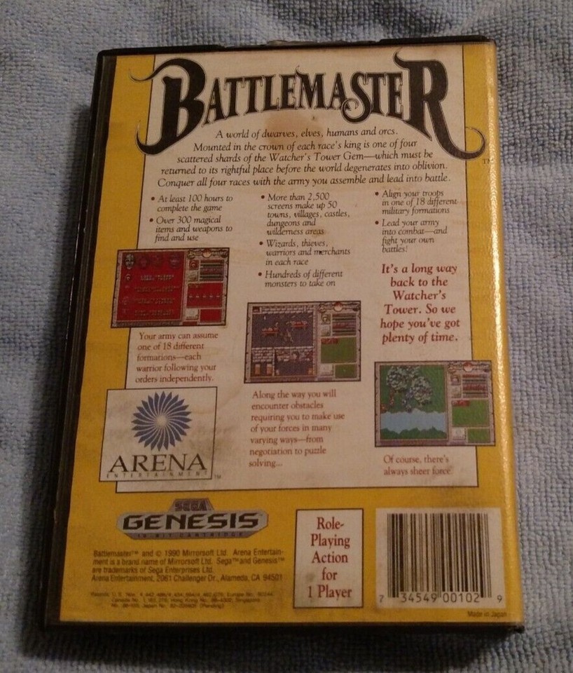 Sega Genesis Battle Master Video Game and Box 734549001029| eBay