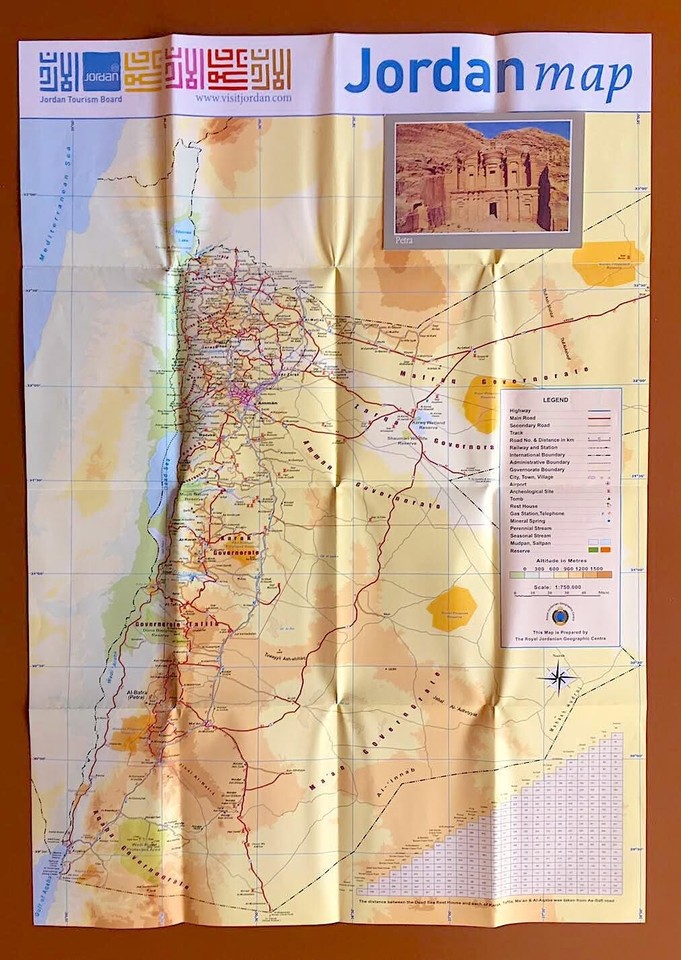 Travel Map & Guide for Jordan, Postcard for Petra | eBay UK