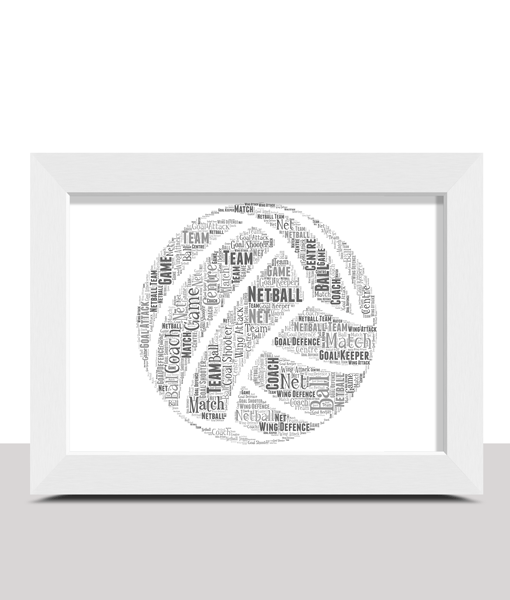 Personalised Netball Word Art - Netball Player Gift - Add All Your Own ...
