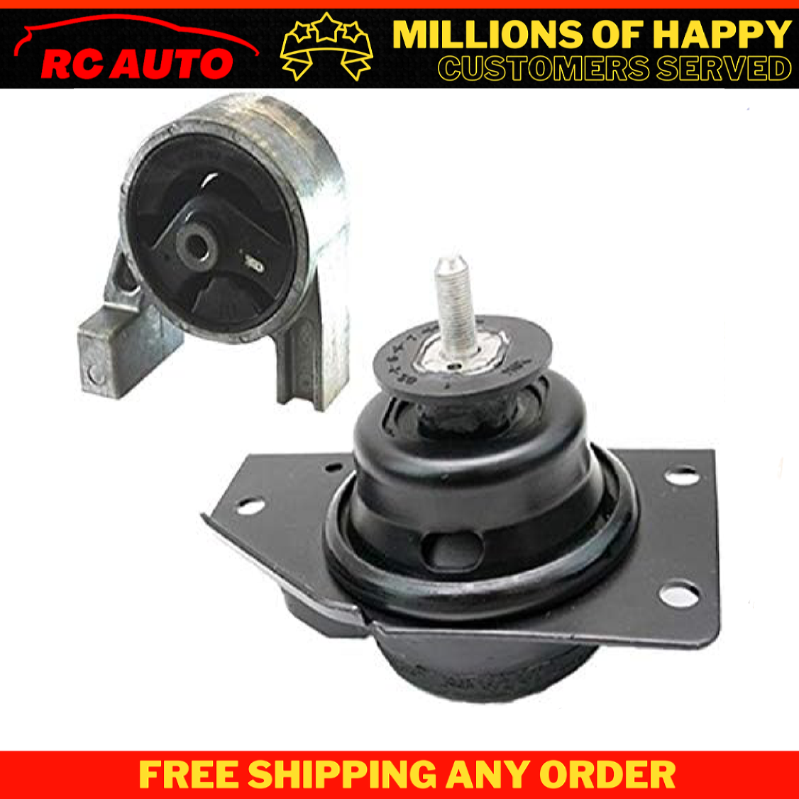 Fits 2006-2011 Hyundai Accent 1.6L Front Upper & Rear Motor Mount 2pcs ...