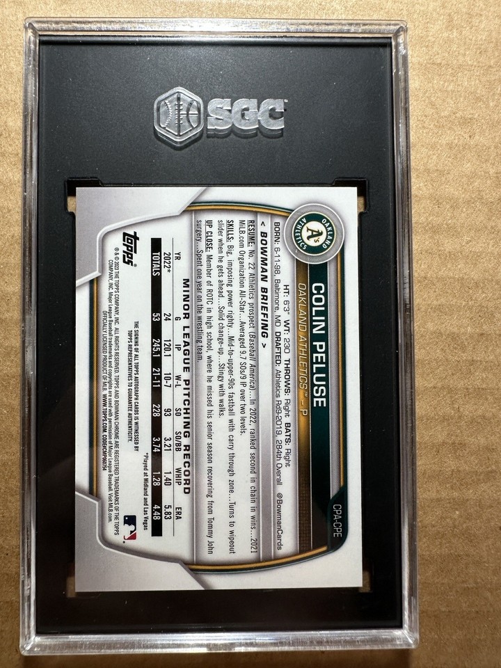 2023 Bowman Chrome Colin Peluse Bowman 1st Bowman TRUE ORANGE AUTO #12 ...