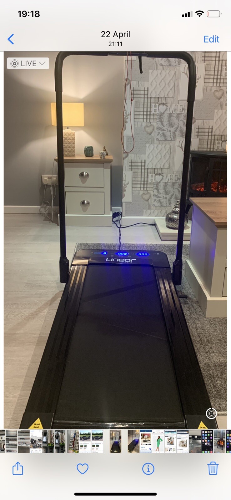 Linear 456298 Premium Foldable Walking Treadmill with Phone Holder and ...