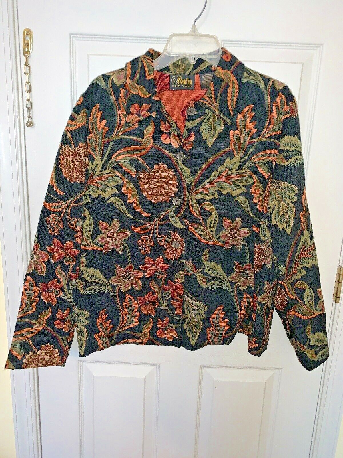 David Paul New York Womens Size XL Floral Toile Paisley Blazer Jacket ...