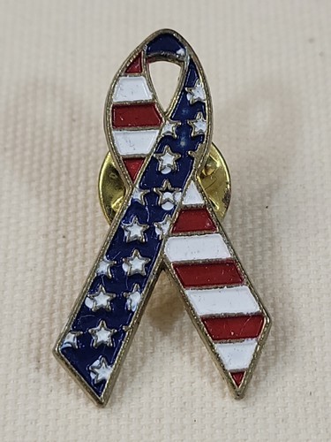 Vintage Pin - American Flag Ribbon | eBay