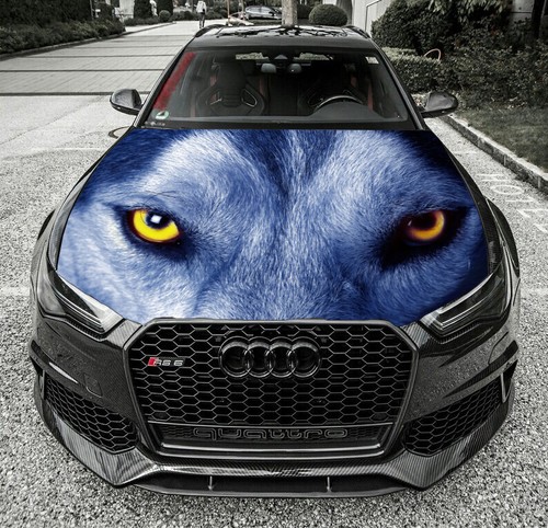 Hood Vinyl Wrap Graphics Decals Big Angry Mean Wolf Custom Sticker New ...