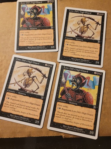 4x Lim-Dul's High Guard MTG Magic Deckmasters Skeleton Black LP/NM ...