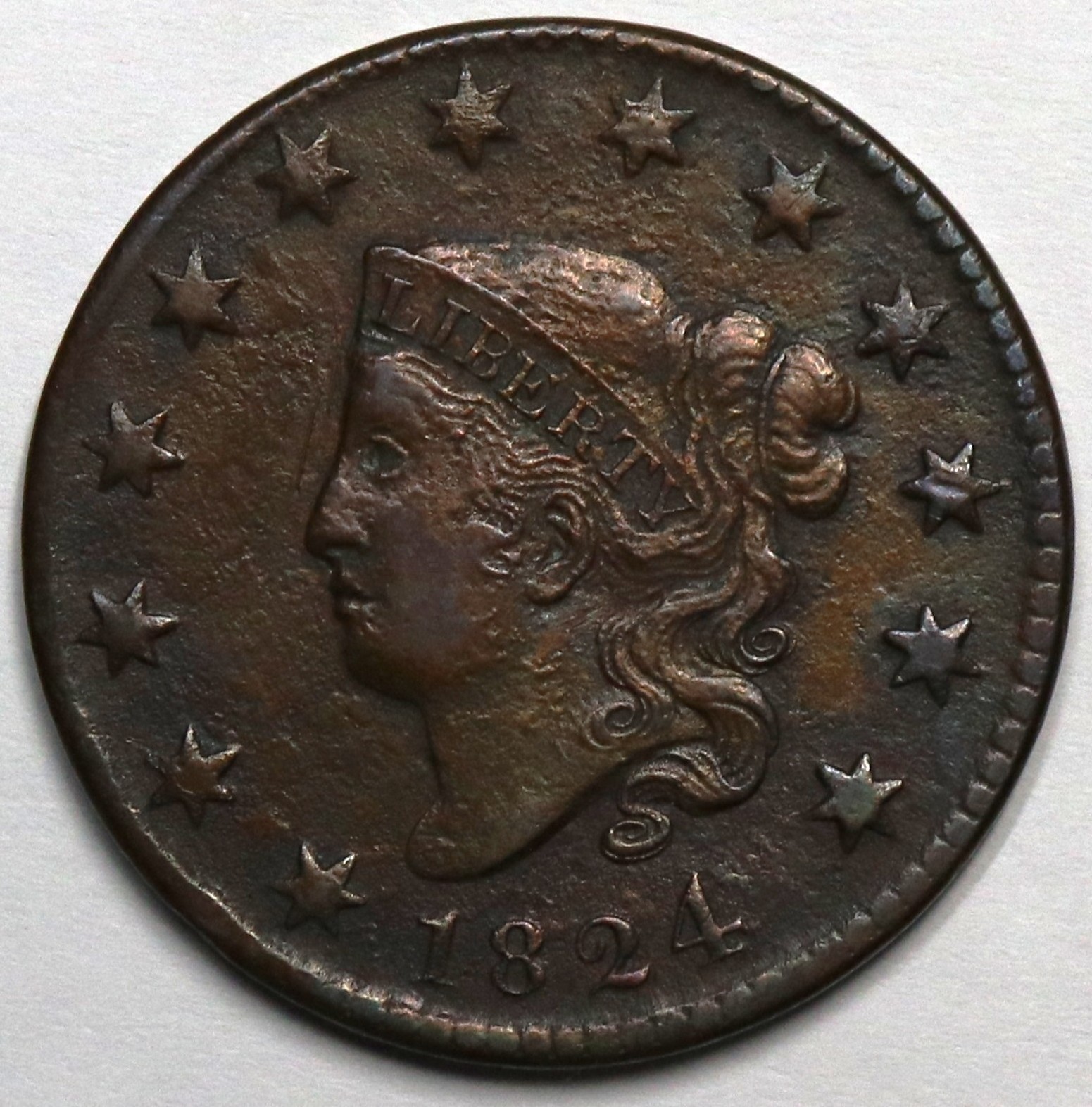 1824 N-4 Coronet Head Large Cent, XF, Key Date | eBay