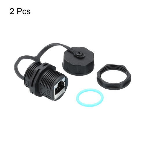 Pack of 2,RJ45 Panel Mount Coupler Bulkhead Ethernet LAN Pass Through ...