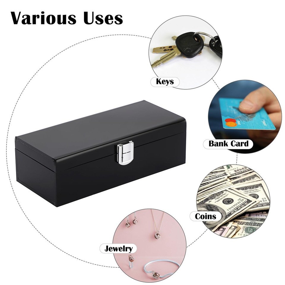 Acrylic Lockable Cash Box, Cash Organizer, Single Row Currency Tray ...