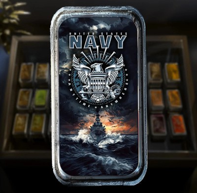 US NAVY Military Certificate Capsule 1 oz .999 Silver Bar 1500 Limited ...