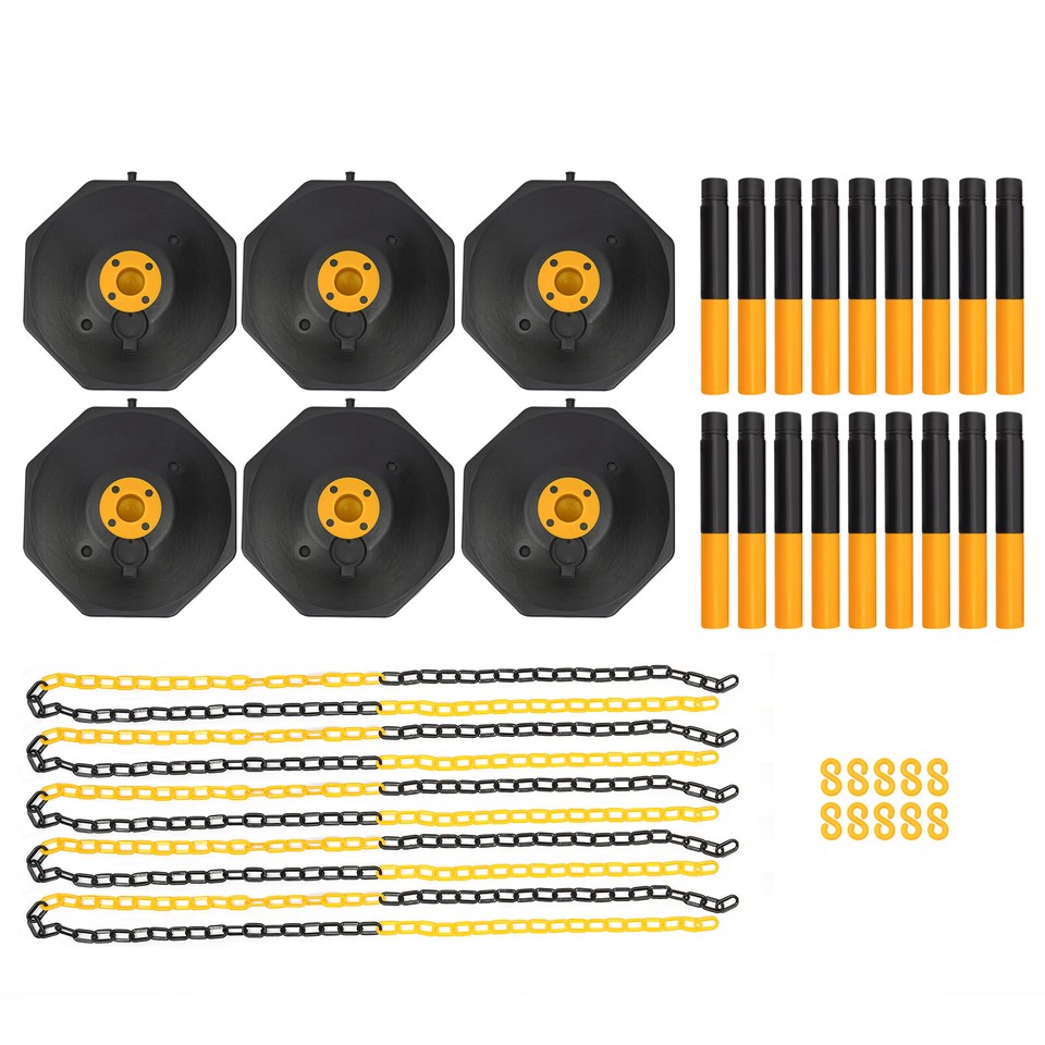 6 Pack Traffic Cones Adjustable Delineator Post Portable Parking Pole W ...