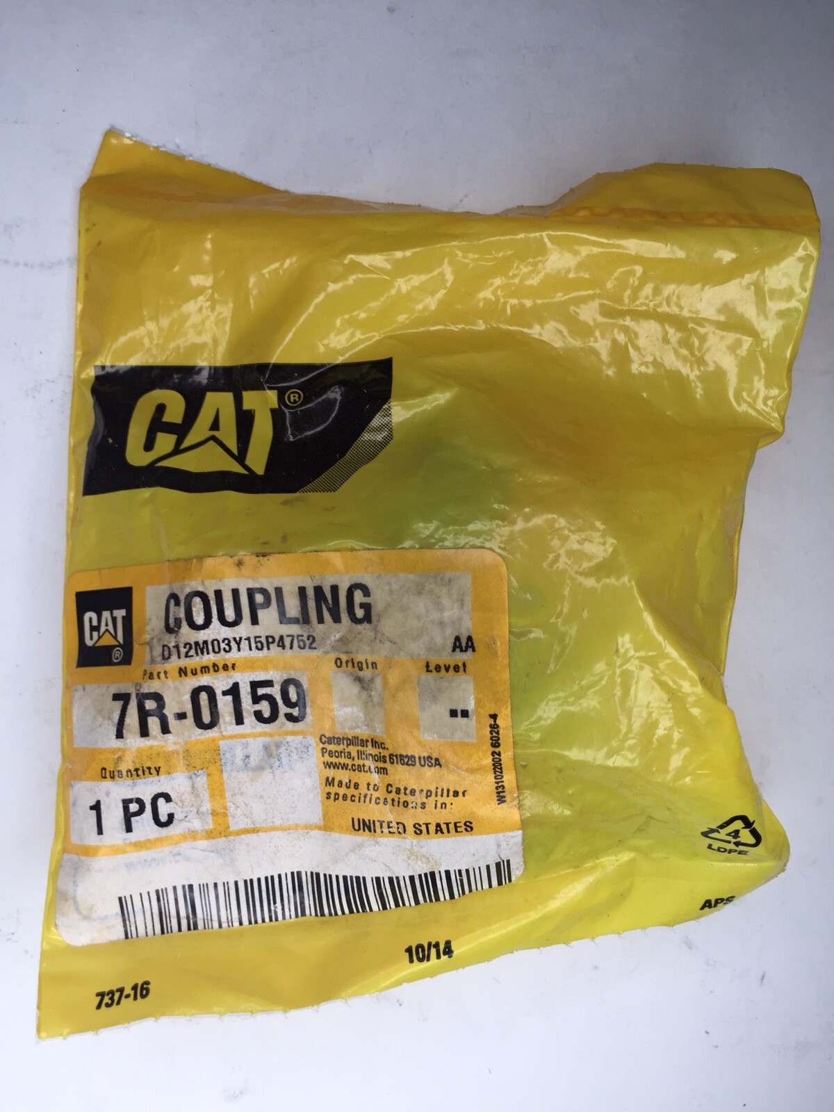 Caterpillar Oem Coupling 7R-0159. Cat Nos Coupling 7r0159. | eBay