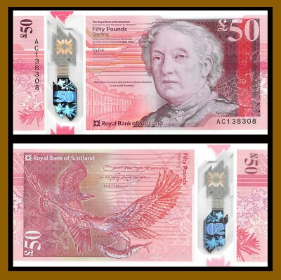 Scotland 50 Pounds, 2020 (2021) P-New Royal Bank of Scotland polymer ...