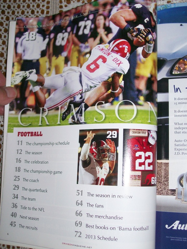 3 Issues Crimson Magazine 2012 Alabama Football National Champions Ed ...