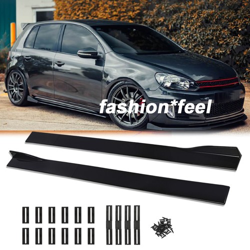 Side Skirts Splitter Extension Glossy Black for VW Volkswagen Golf MK6 ...