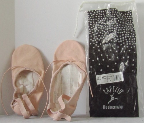 NLA Canvas CAPEZIO Ballet Pink FLEXUS Split Sole SLIPPER Sz 5 M Dance ...