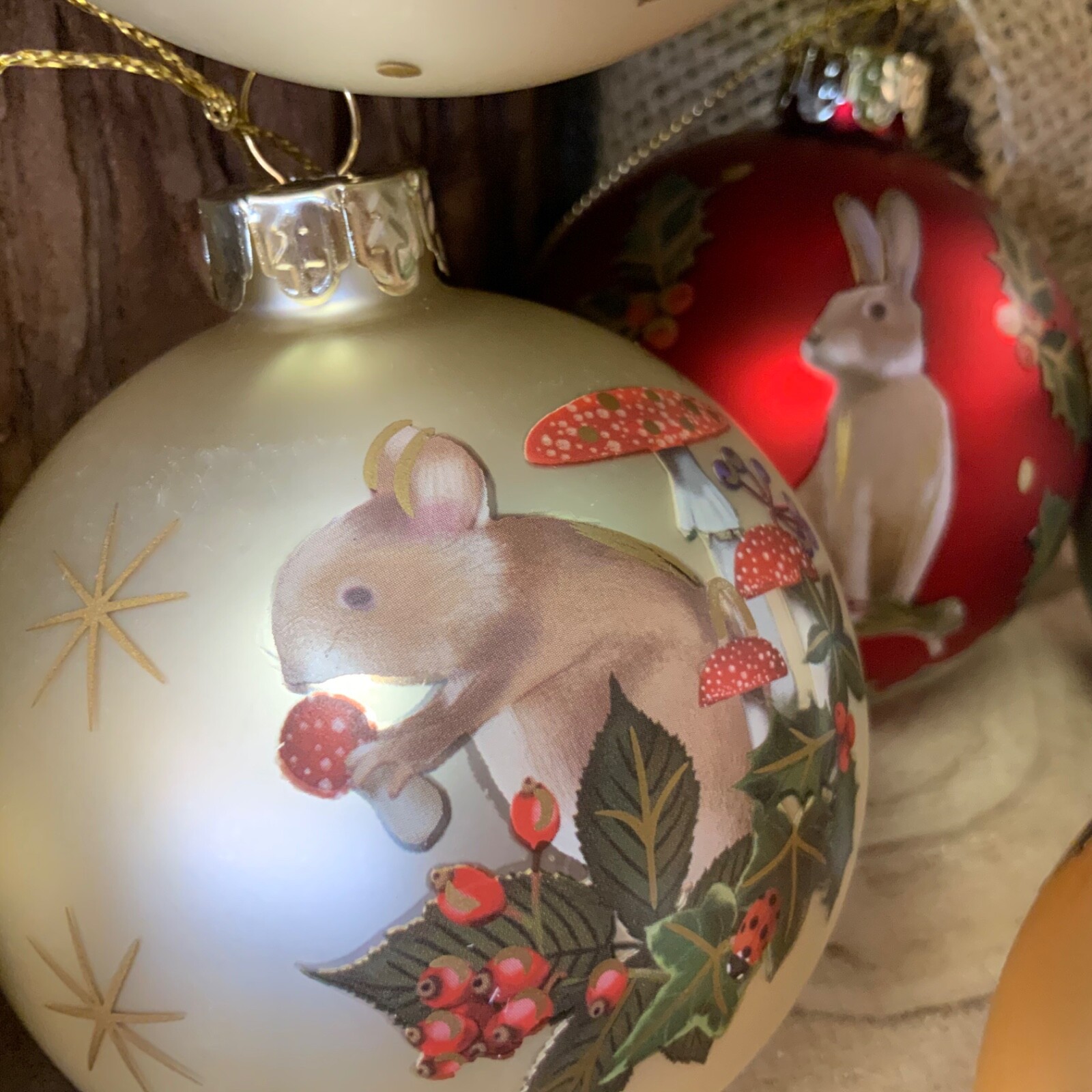 Woodland Wildlife Christmas Tree Bauble Decoration Gisela Graham Birds ...