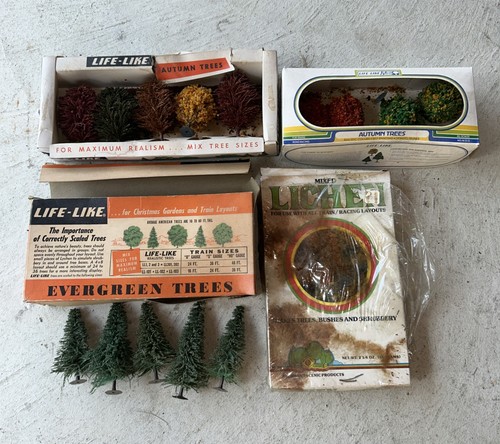 LIFE-LIKE TREES Lot Autumn Trees Evergreen Trees Mixed Lichen. Preowned ...