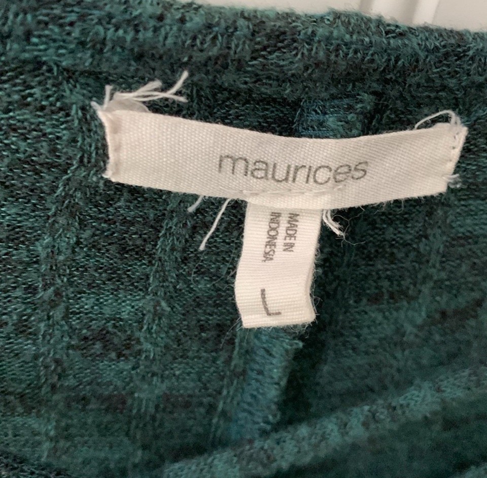 Maurices Women's Sweater Knit Dress Green V Neck Long Sleeve Size Large ...