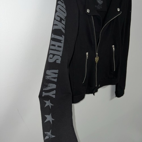 Disney Rockin Rollercoaster Aerosmith Rock This Way Black Moto Knit ...