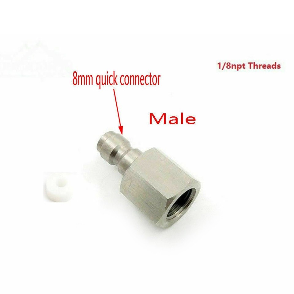 1/8 NPT Quick Connector 8mm Male Coupler Disconnect Fitting-PCP Fill ...
